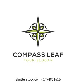Compass Leaves Logo Design Template 库存矢量图（免版税）1494931616 | Shutterstock