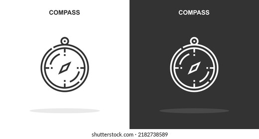 Compass Line Icon Simple Outline Stylecompass Stock Vector (Royalty ...