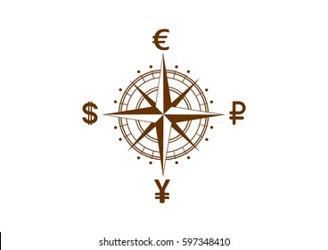 Compass Icon On White Background Vector Stock Vector (Royalty Free ...