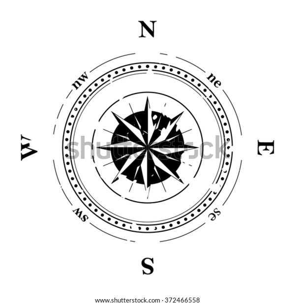 Compass Navigation Dial Highly Detailed Grunge Stock Vector (Royalty ...