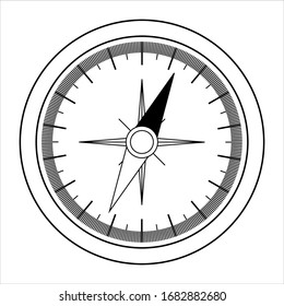 Compass On White Backgroundblack White Compass Stock Vector (Royalty ...