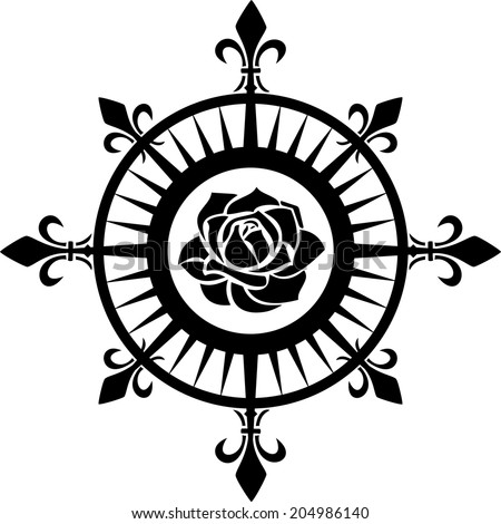 Compass Rose Fleur De Lis Navigation Stock Vector (Royalty Free ...