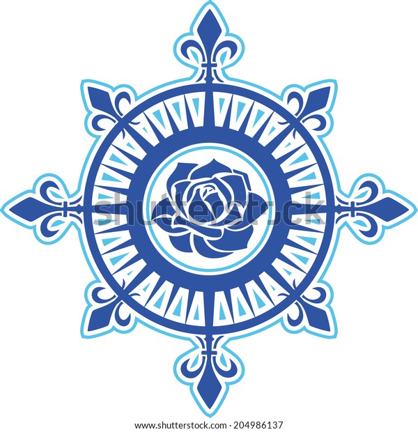 Compass Rose Fleur De Lis Navigation Stock Vector (Royalty Free ...