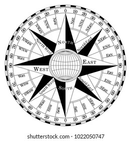 Compass Rose Marine Navigation Maps On Stock Vector (Royalty Free ...