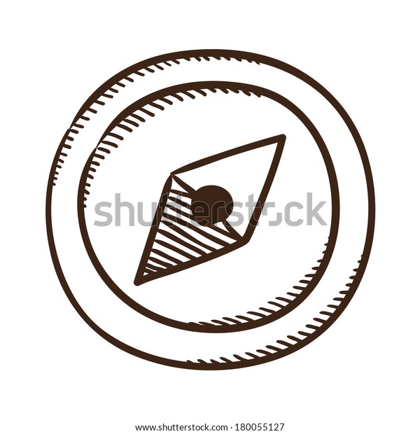 Compass Symbol Isolated Sketch Icon Pictogram Stock Vector (Royalty ...