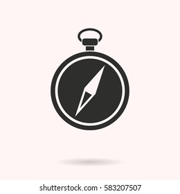 Compass Vector Icon Black Illustration Isolated Stock Vector (Royalty ...
