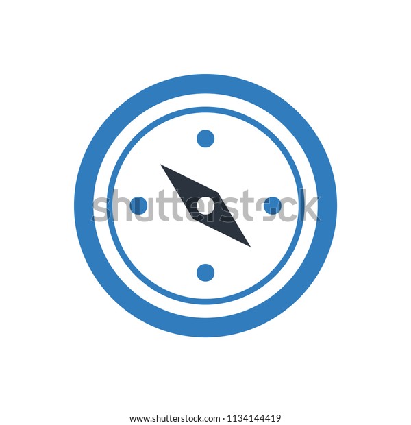 Compass Vector Icon Blue Stock Vector (Royalty Free) 1134144419 ...