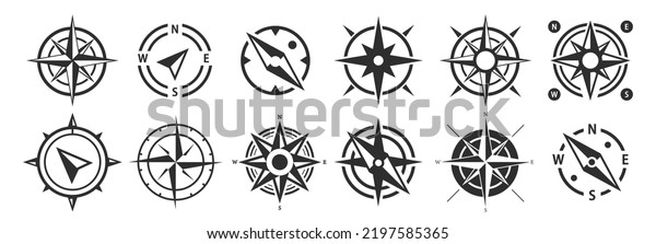 Compass Vector Icons North South East Stock Vector (Royalty Free ...