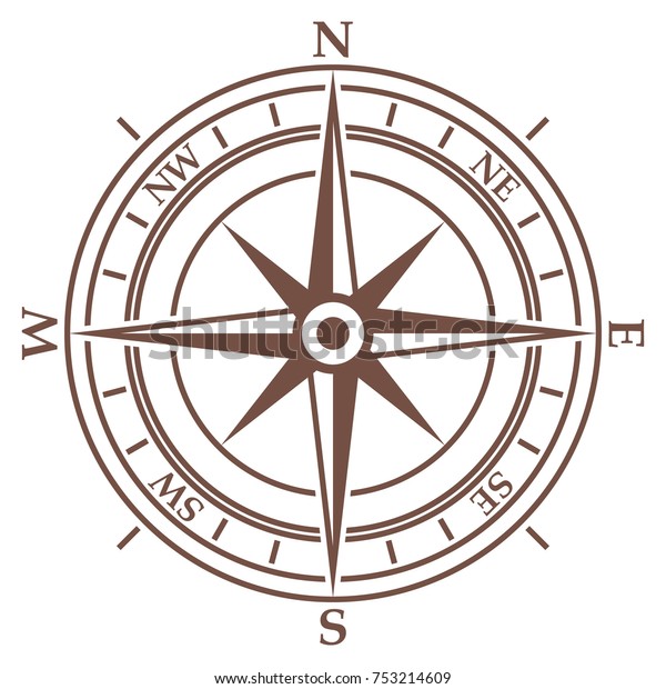 Compass Vintage Style On White Background Stock Vector (Royalty Free ...