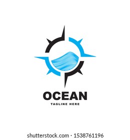 Compass Wave Symbol Logo Design Template Stock Vector (Royalty Free ...