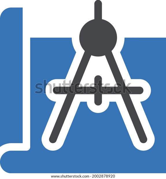 Compass White Backgroundcompass Symbol Architectglyph Colour Stock ...