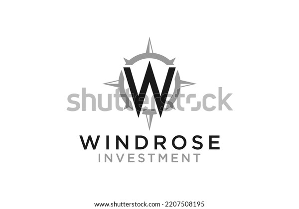 Compass Wind Rose Logo Design K Stock Vector (Royalty Free) 2207508195 ...