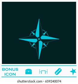 Compass Windrose Icon Flat Blue Pictogram Stock Vector (Royalty Free) 659240074 | Shutterstock