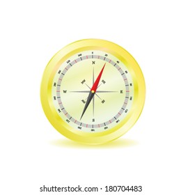 Compass Yellow Color Vector Illustration On Stock Vector (Royalty Free ...