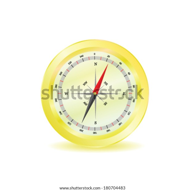 Compass Yellow Color Vector Illustration On Stock Vector (Royalty Free ...