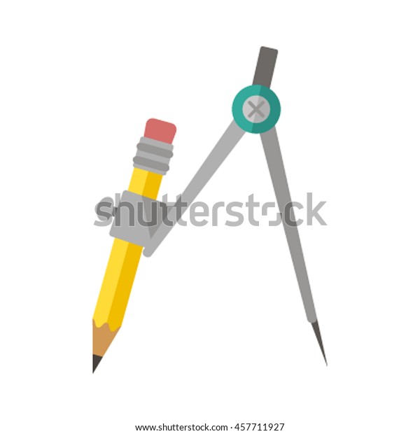 Compasses Cartoon Style Isolated On White Stock Vector (Royalty Free ...