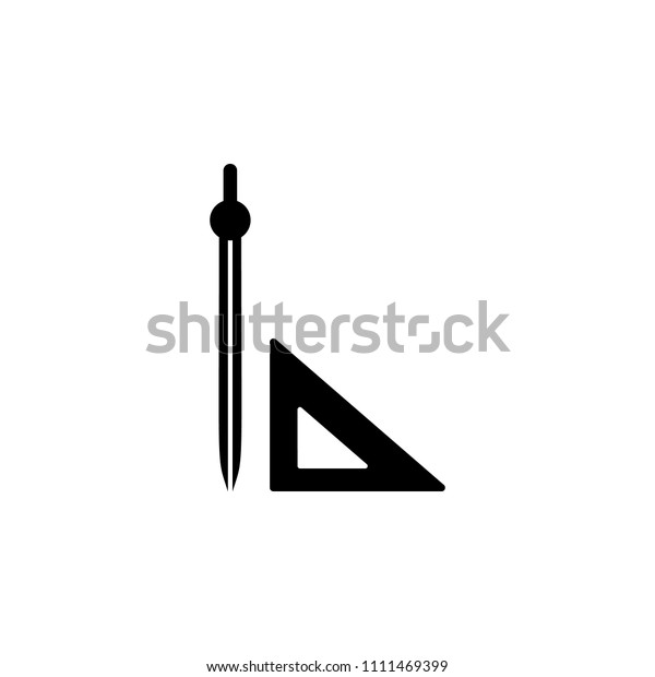 Compasses Ruler Icon Element Education Icon Stock Vector (Royalty Free ...