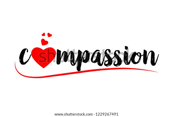 Compassion Word Text Red Love Heart Stock Vector (Royalty Free) 1229267491