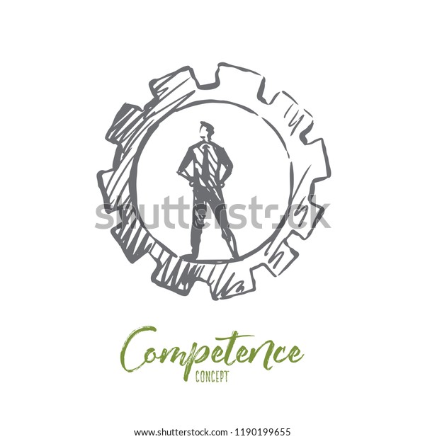 Competence Business Management Task Man Concept Stock Vector (Royalty ...