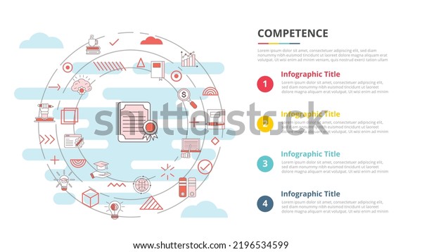 Competence Concept Infographic Template Banner Four Stock Vector ...