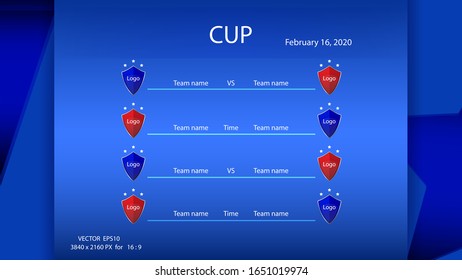 Competition Schedule Navy Blue Background Luxurious Stock Vector ...