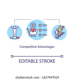 Competitive Advantages Concept Icon Competitors Rivalry Stock Vector ...