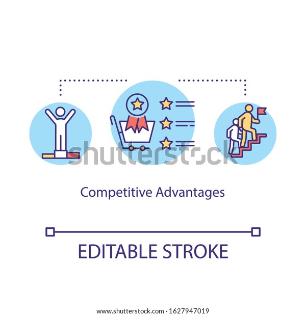 Competitive Advantages Concept Icon Competitors Rivalry Stock Vector ...