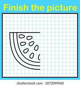 Complement Watermelon Symmetrical Picture Paint Simple Stock Vector ...