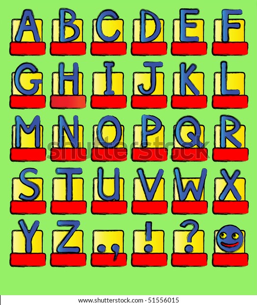 Complete Alphabet Capital Letters Plus Punctuation 库存矢量图（免版税）51556015 ...