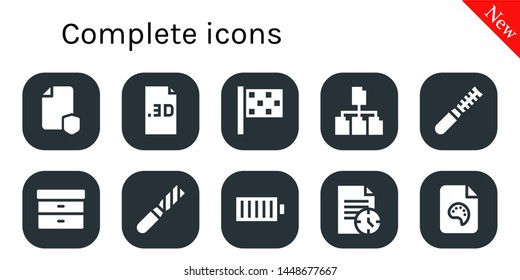 Complete Icon Set 10 Filled Complete Stock Vector (Royalty Free ...