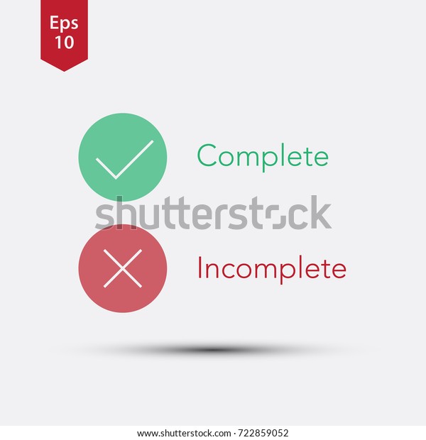 Complete Incomplete Icons Simple Symbols Vector Stock Vector (Royalty ...