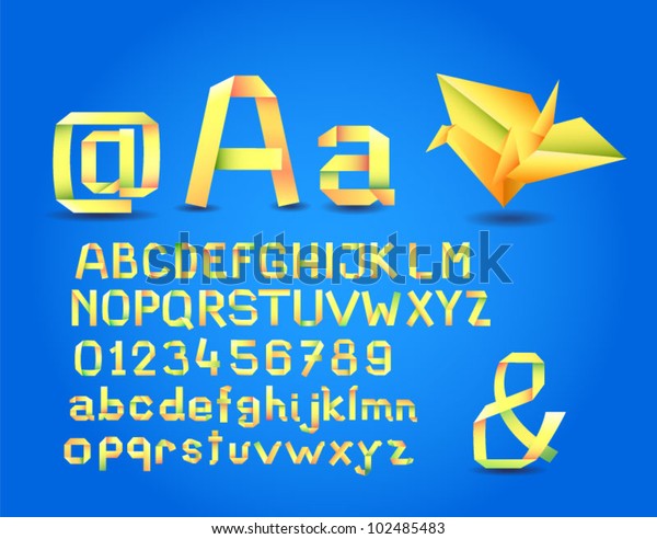 Complete Origami Alphabet Stock Vector (Royalty Free) 102485483