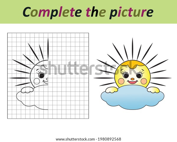 Complete Picture Funny Sunshine Copy Picture Stock Vector (Royalty Free ...