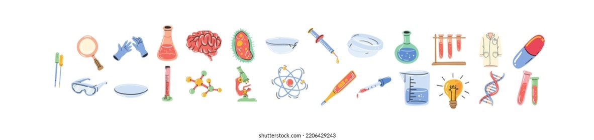 Complete Scientific Equipment Components Tools Such Stock Vector ...