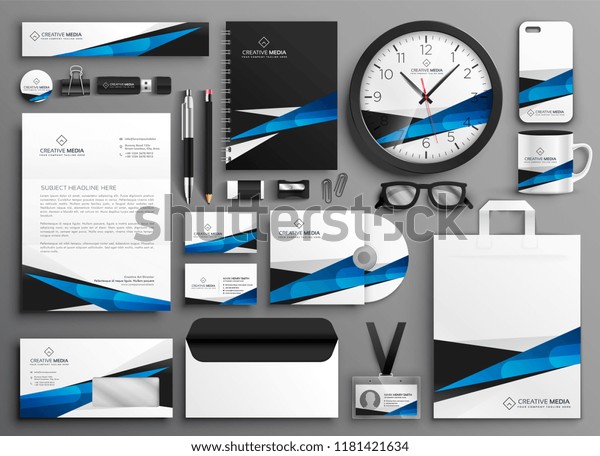 conjunto completo de material publicitario para: vector de stock (libre ...