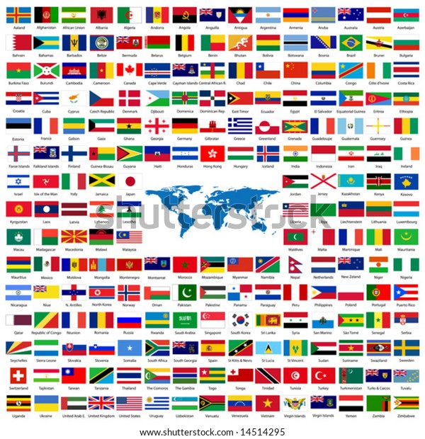 Ensemble complet de drapeaux du monde : image vectorielle de stock ...