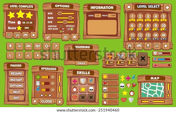 Ensemble complet d'interface graphique utilisateur (GUI) : image ...