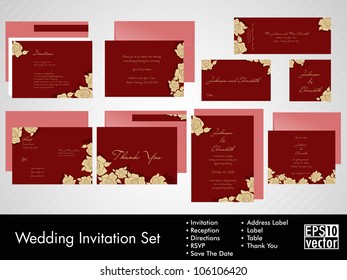 201 A complete wedding invitation set Images, Stock Photos & Vectors ...