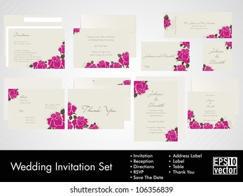 201 A complete wedding invitation set Images, Stock Photos & Vectors ...