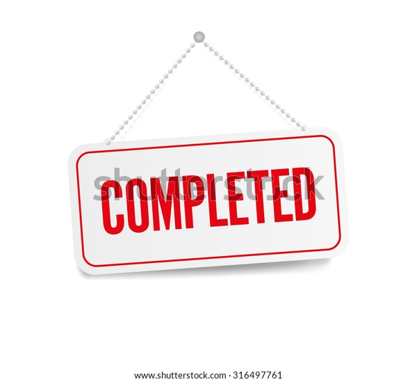 Completed Hanging Sign Isolated On White Stock Vector (Royalty Free ...