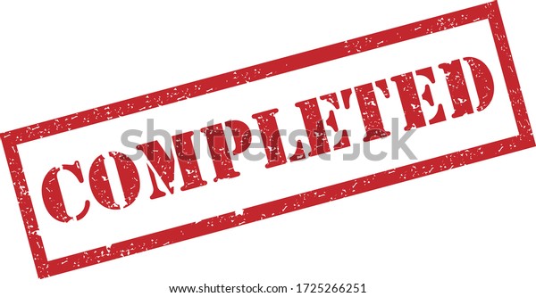 Completed Stamp Red Text Rubber Stamp Stock Vector (Royalty Free ...