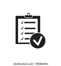 Completed Tasks Icon On White Background Stock Vector (Royalty Free ...