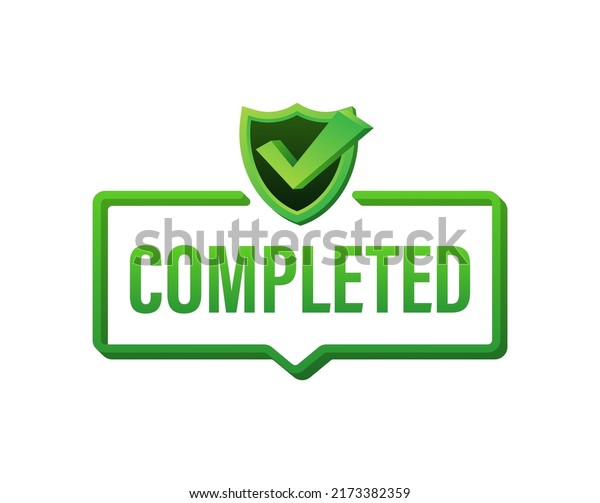 Completed Tick Checkmark Stamp Sticker Vector: เวกเตอร์สต็อก (ปลอดค่า ...