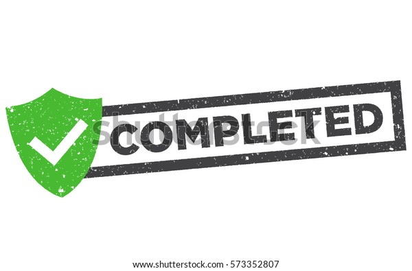 Completed Vector Stamp Green Grunge Rubber: vetor stock (livre de ...
