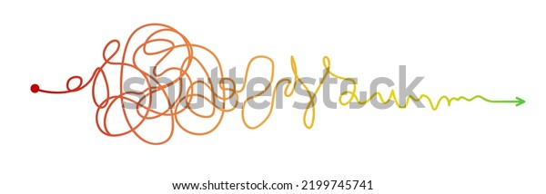 Complex Way Start Finish Concept Illustration Stock Vector (Royalty ...