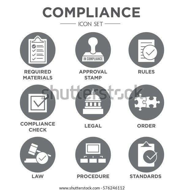 Compliance Icon Set That Shows Company Stock Vector (Royalty Free ...
