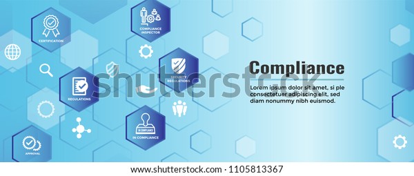 Compliance Web Banner Icon Set That Stock Vector (Royalty Free ...