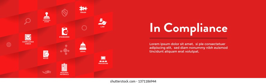 Compliance Web Header Banner Icon Set Stock Vector (Royalty Free ...
