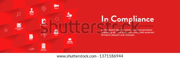 Compliance Web Header Banner Icon Set Stock Vector (Royalty Free ...