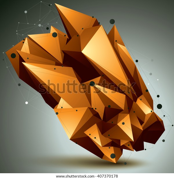 Complicated Abstract Golden 3d Shape Vector Stock Vector (Royalty Free ...